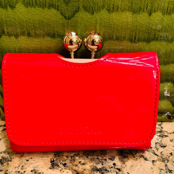 Ted Baker | Bags | Red Patent Leather Ted Baker Walletgoldtone ...